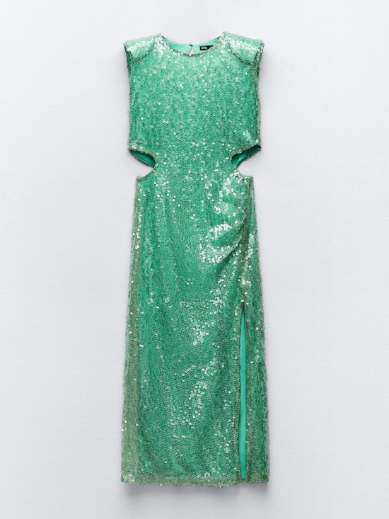 Zara | Dresses | Zara Sequin Cutout Prom Dress In Mint Green | Poshmark